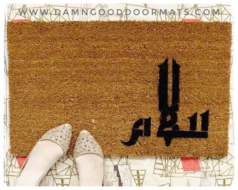 Salaam Arabic Muslim welcome doormat | Damn Good Doormats: Art you can ...