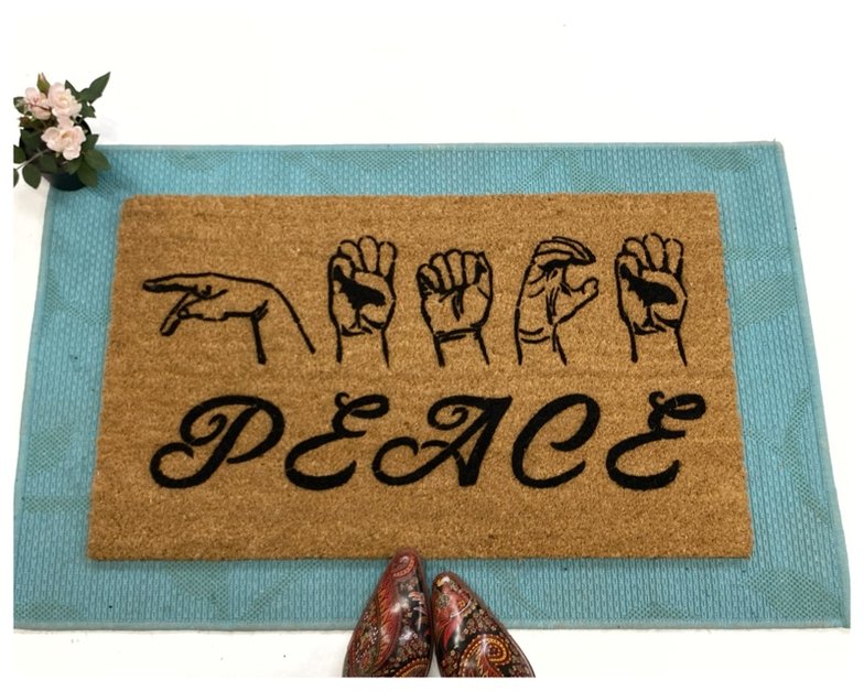 ASL PEACE American Sign Language Deaf culture Welcome damn good doorma ...