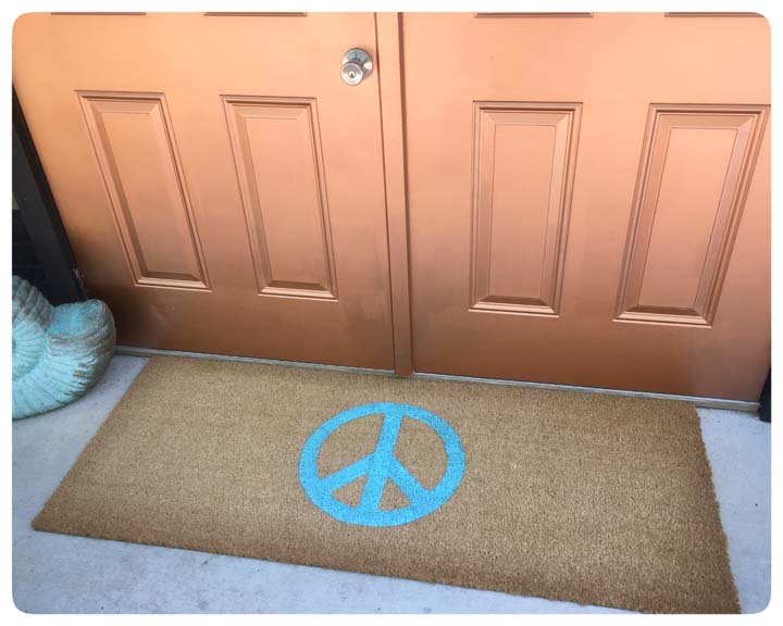 Hippy PEACE sign | Damn Good Doormats: Art you can wipe your feet on!
