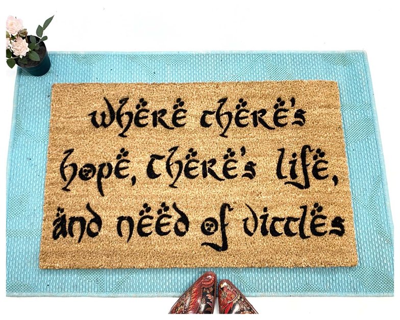 JRR Tolkien quote gift "Where there's hope there's life" nerd doormat ...